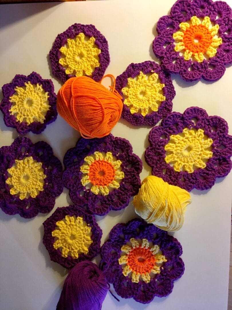 Colorful Crochet Sunshine Round Coaster Patterns - Pattern Princess