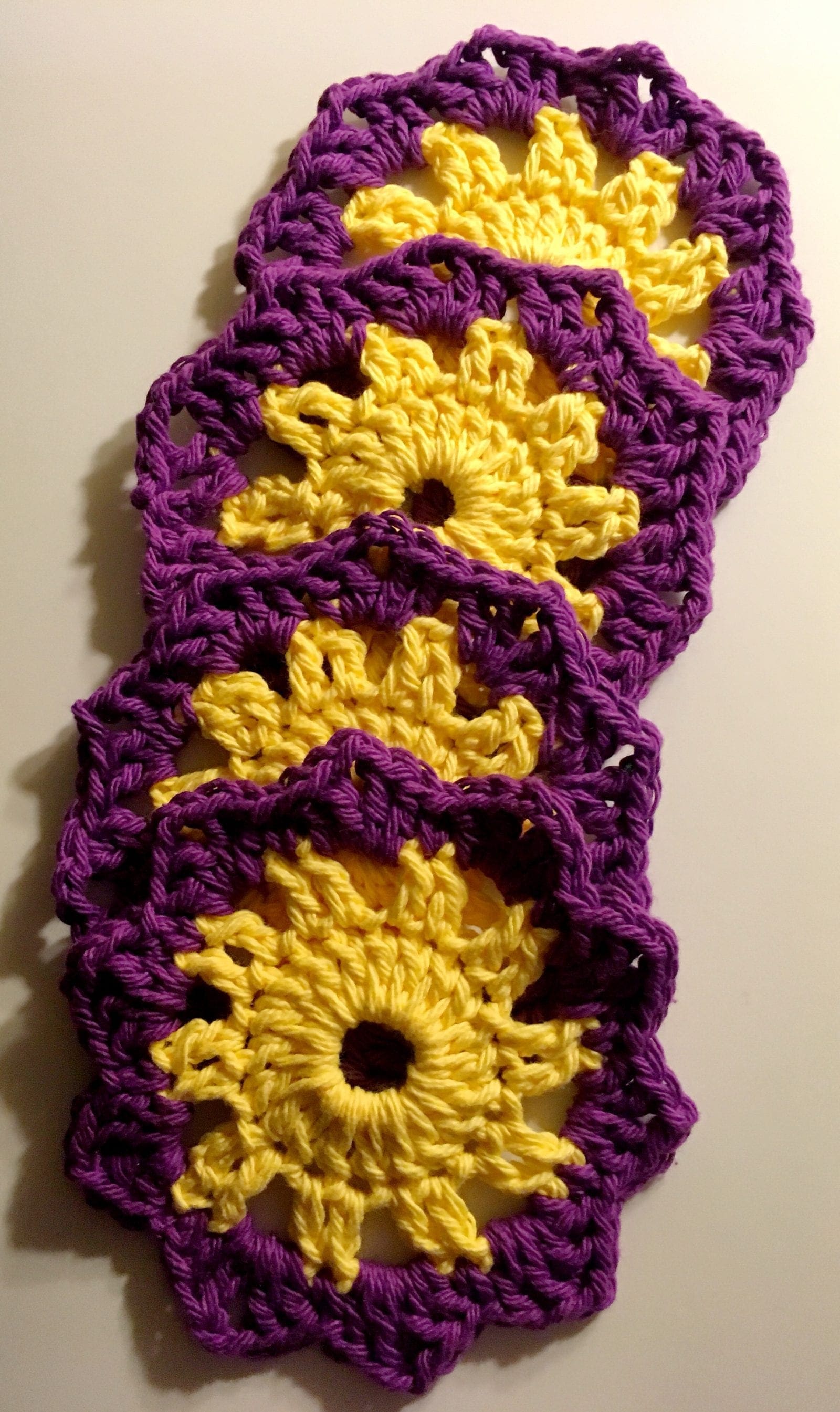 Colorful Crochet Sunshine Round Coaster Patterns - Pattern Princess