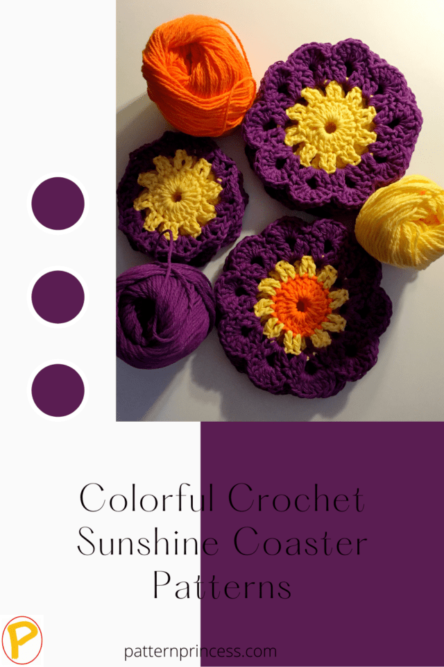 Colorful Crochet Sunshine Round Coaster Patterns - Pattern Princess