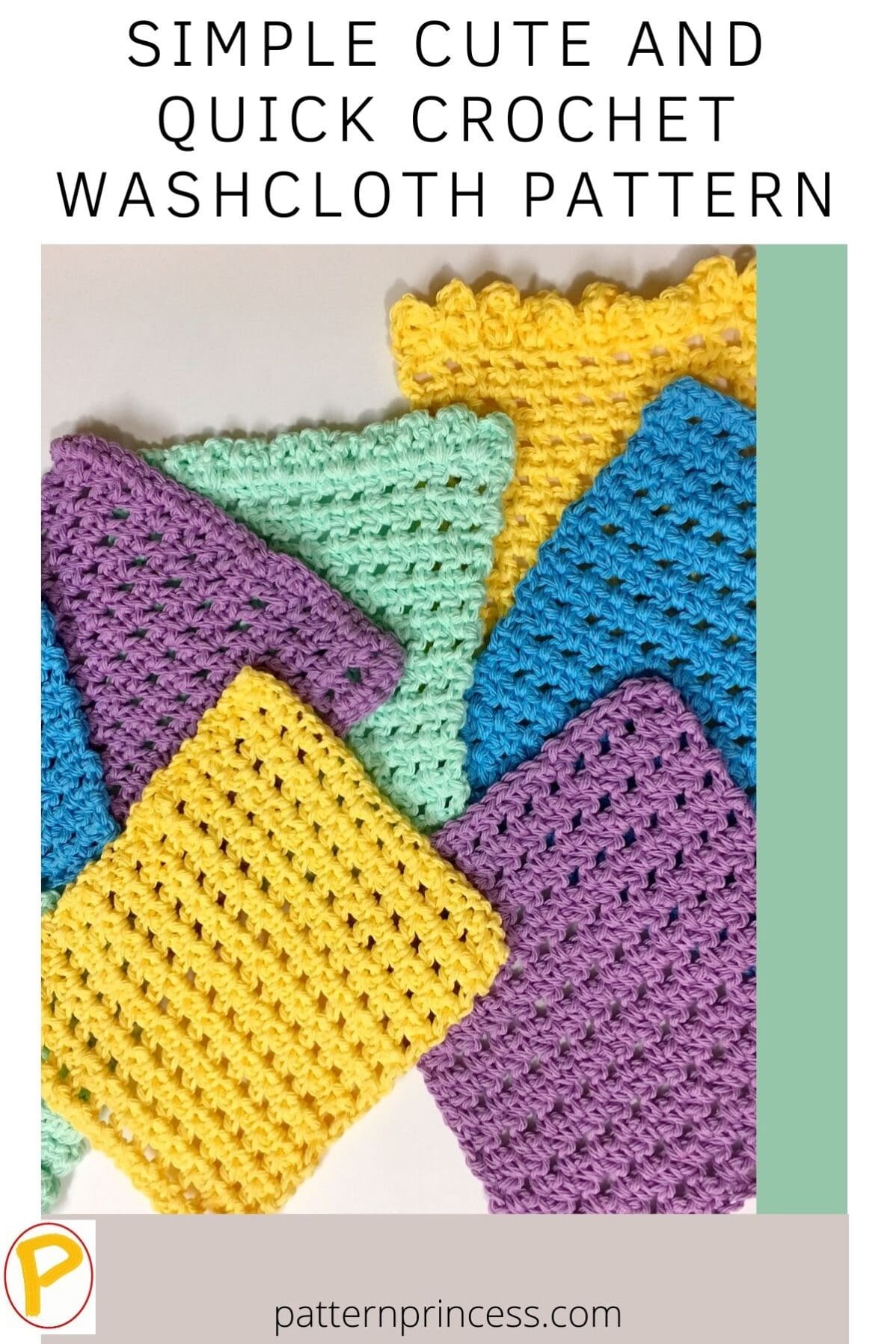 Simple Cute and Quick Crochet Washcloth Pattern - Pattern Princess
