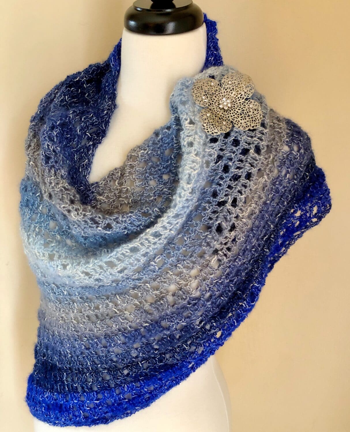 Gem of the Sea Asymmetrical Crochet Shawl - Pattern Princess