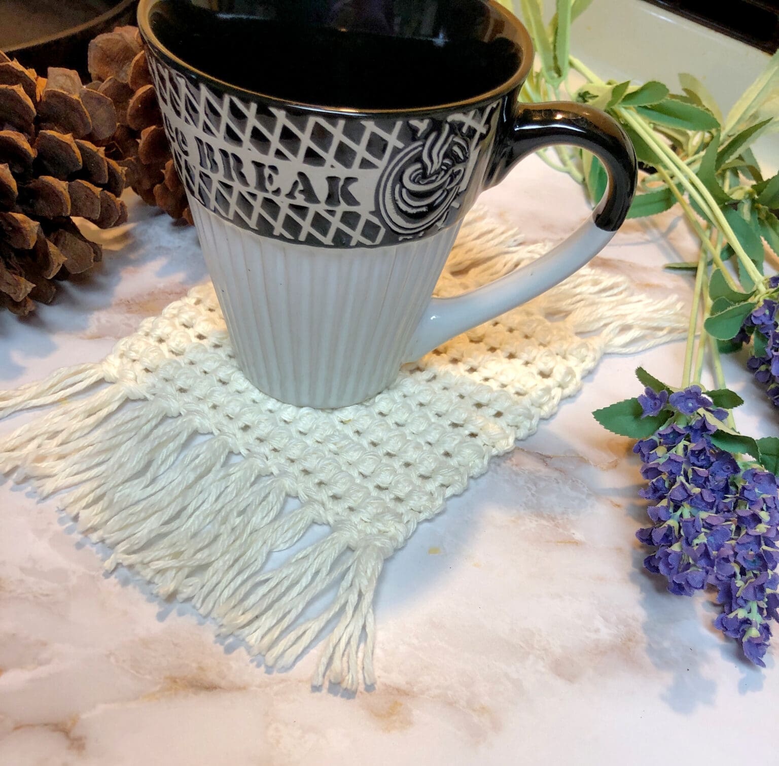 Puff Stitch Boho Coaster - Pattern Princess