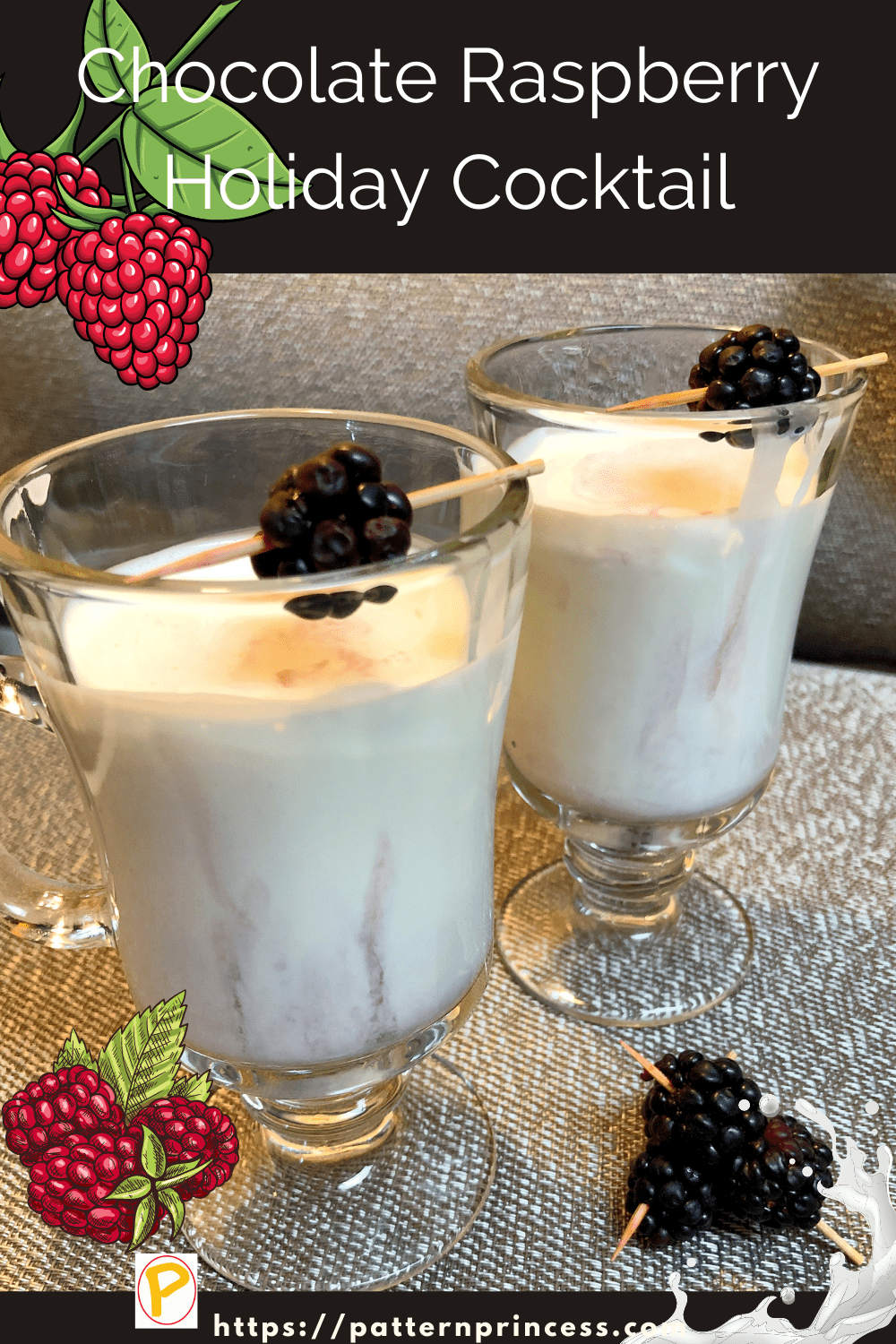 Chocolate Raspberry Holiday Cocktail - Pattern Princess