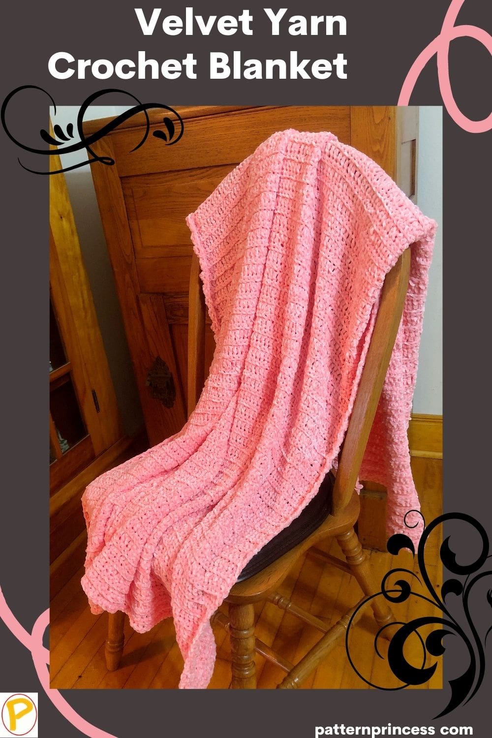 Velvet Yarn Crochet Blanket - Pattern Princess
