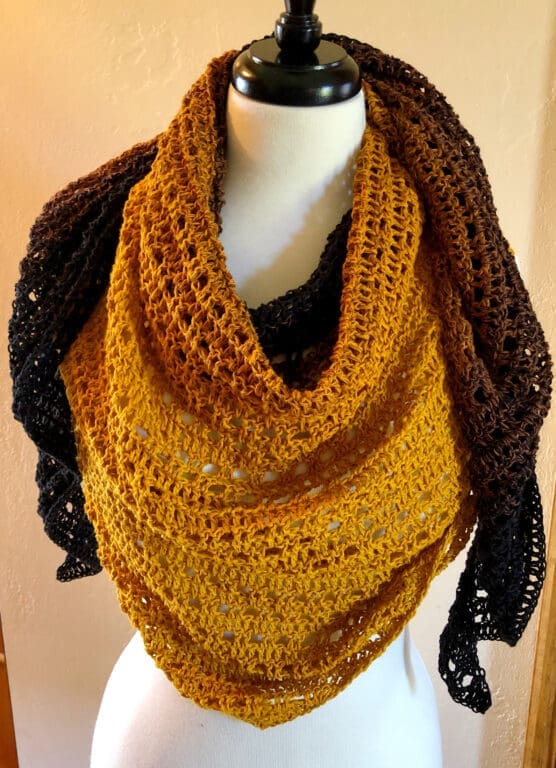 Fall Triangle Shawl Pattern for Beginners - Pattern Princess