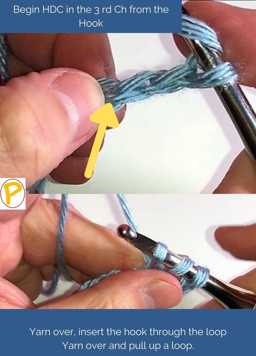 How to Work Half Double Crochet Stitch (HDC) Tutorial - Pattern Princess