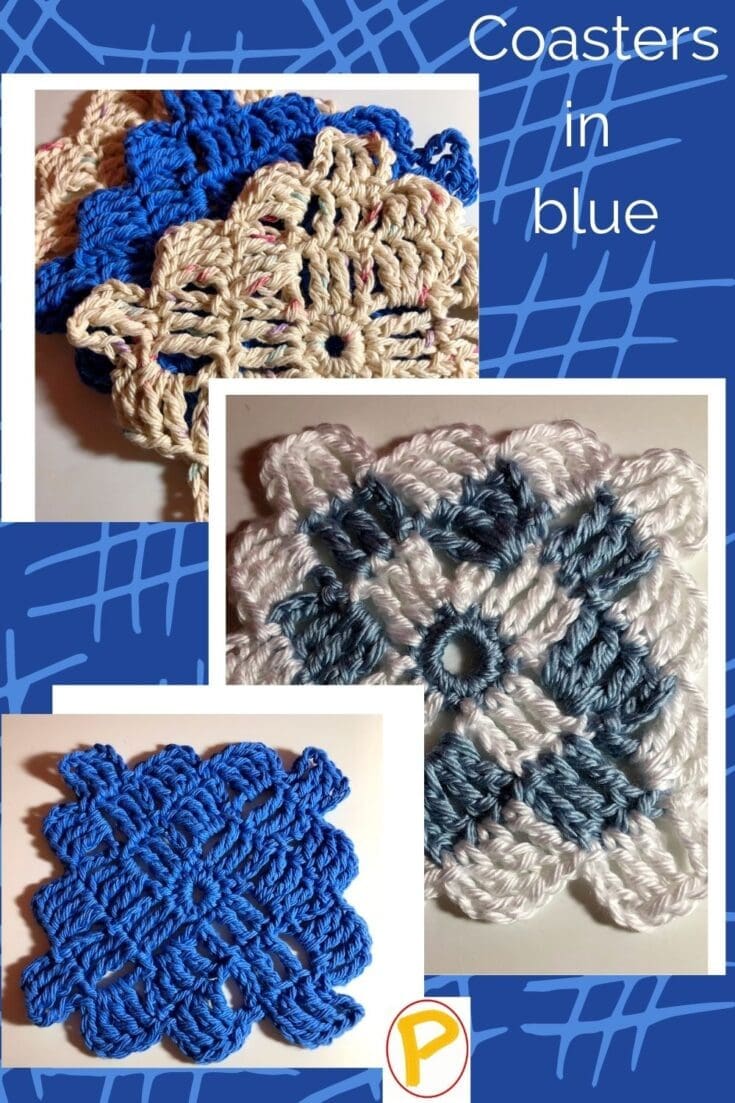 Scrappy Clouds Crosshatch Coaster - Pattern Princess