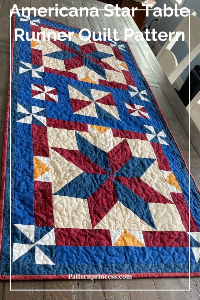 Americana Star Table Runner Quilt Pattern - Pattern Princess