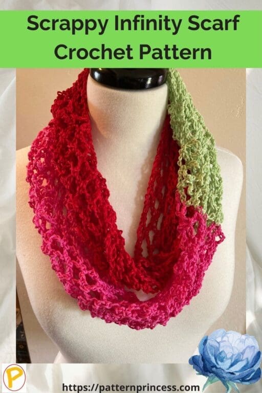 Easy and Quick Scrappy Infinity Scarf Crochet Pattern - Pattern Princess