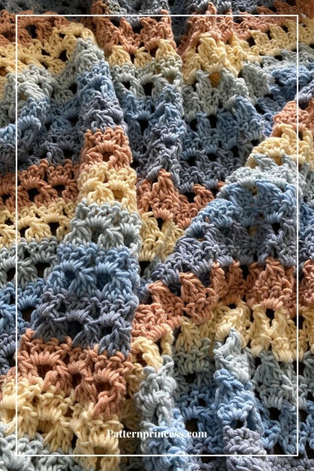 Easy Crochet Modern Granny Blanket Pattern - Pattern Princess
