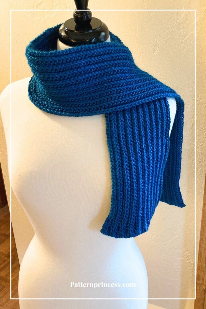Beginner Easy Ribbed Knit Look Crochet Scarf Pattern - Pattern Princess