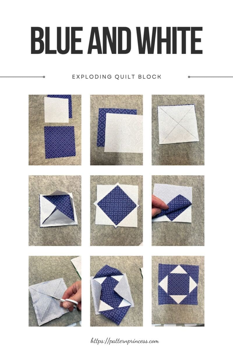 Beginner Square in a Square Exploding Quilt Block Tutorial - Pattern Princess