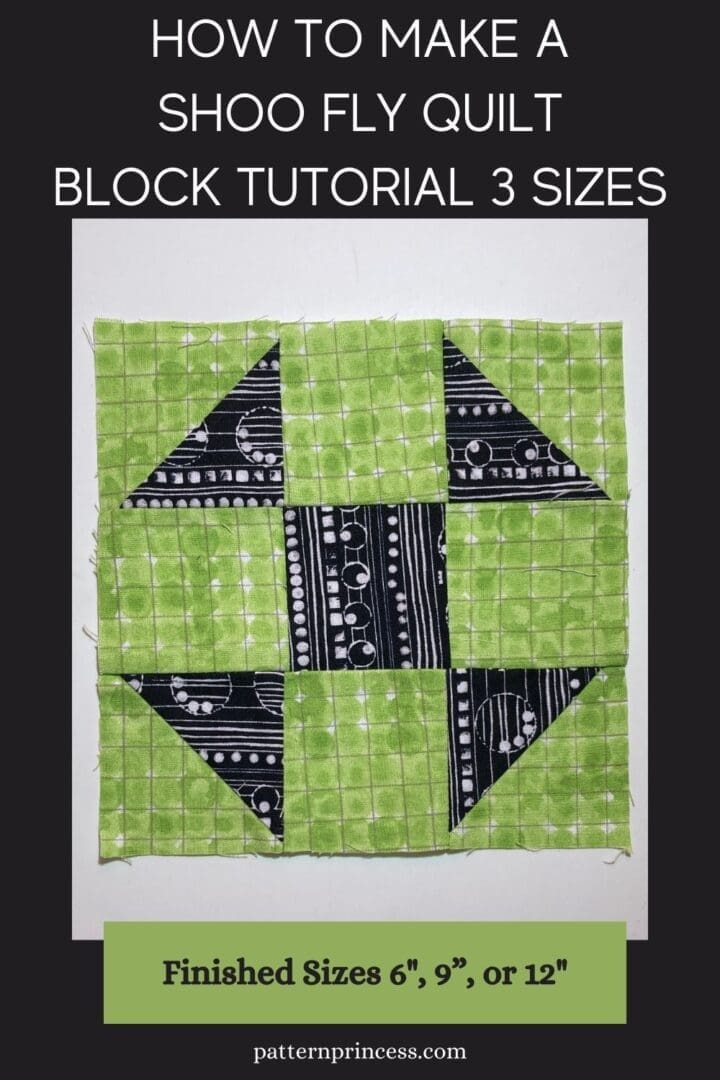 How to Make a Shoo Fly Quilt Block Tutorial 3 Sizes - Pattern Princess