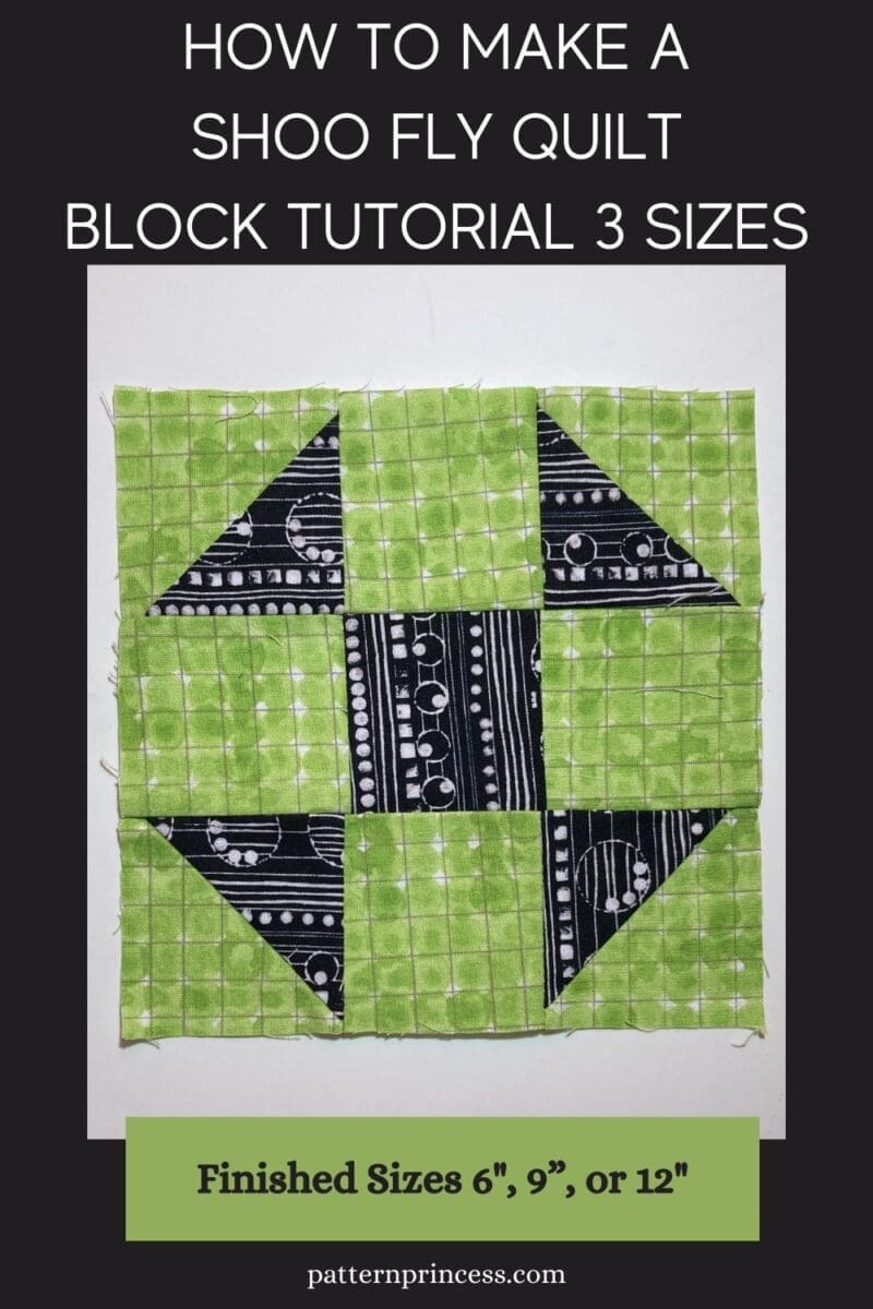 How to Make a Shoo Fly Quilt Block Tutorial 3 Sizes - Pattern Princess