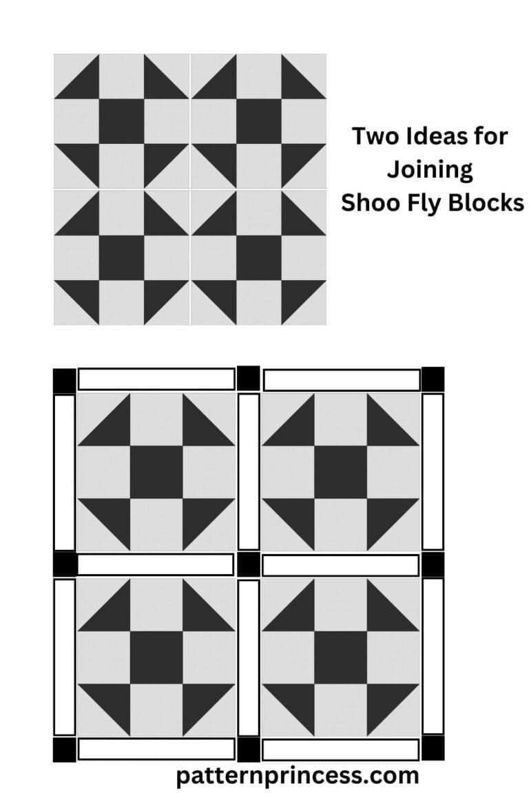 How to Make a Shoo Fly Quilt Block Tutorial 3 Sizes - Pattern Princess