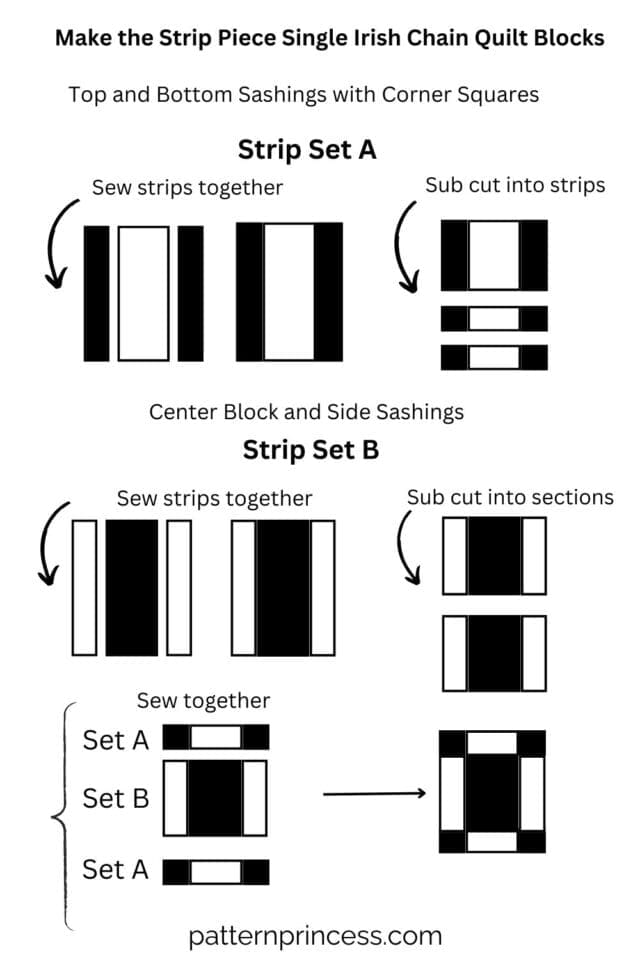 How to Make a Single Irish Chain Quilt Block Pattern - Pattern Princess
