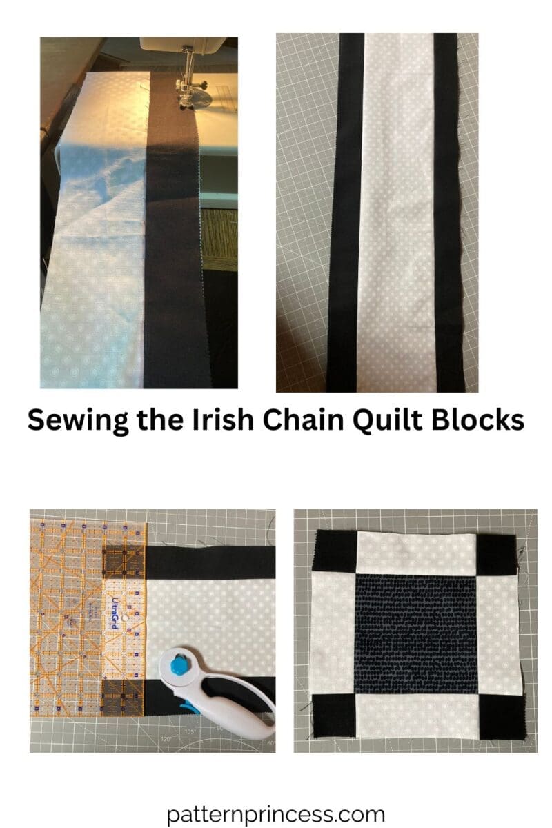 Grey and White Pinwheel Irish Chain Toddler Quilt Pattern - Pattern ...