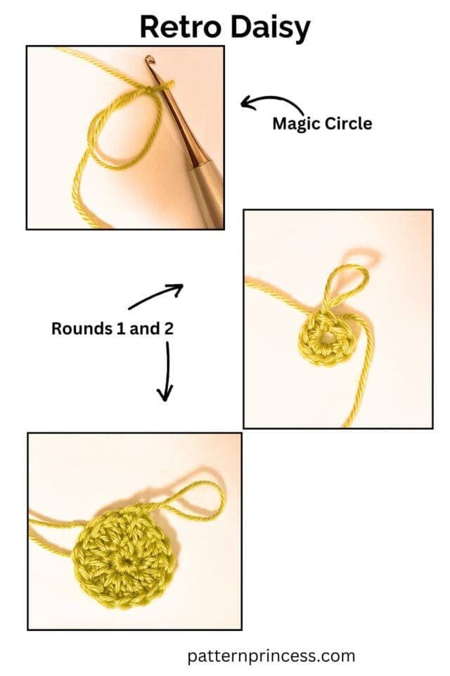 How to Crochet a Retro Daisy Granny Square Pattern - Pattern Princess