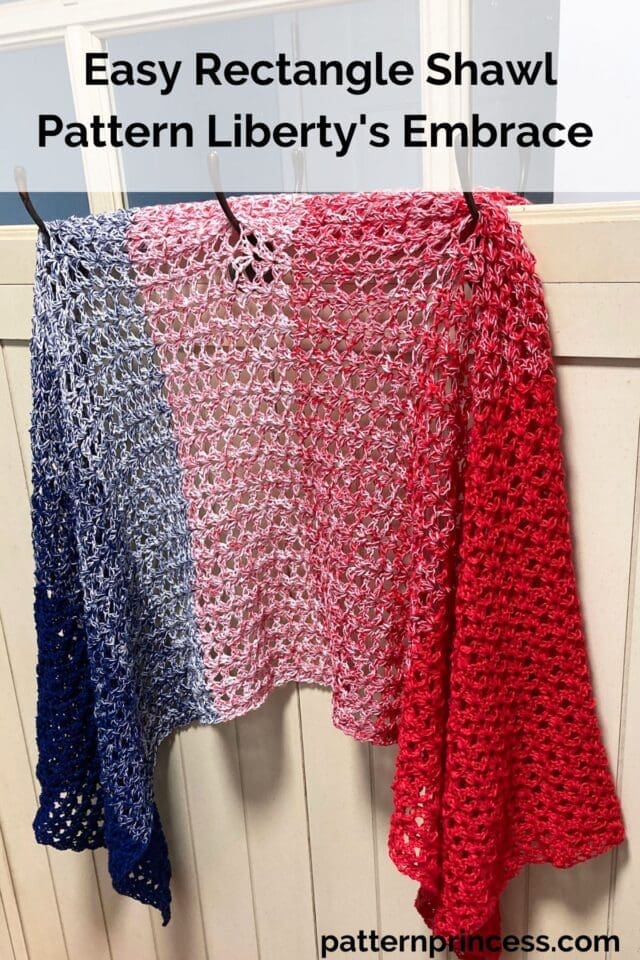 Easy Rectangle Shawl Pattern Liberty's Embrace - Pattern Princess
