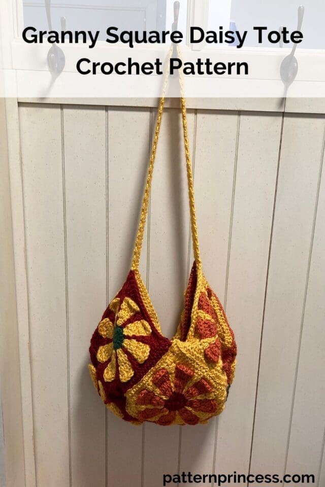 Granny Square Daisy Tote Bag Crochet Pattern - Pattern Princess