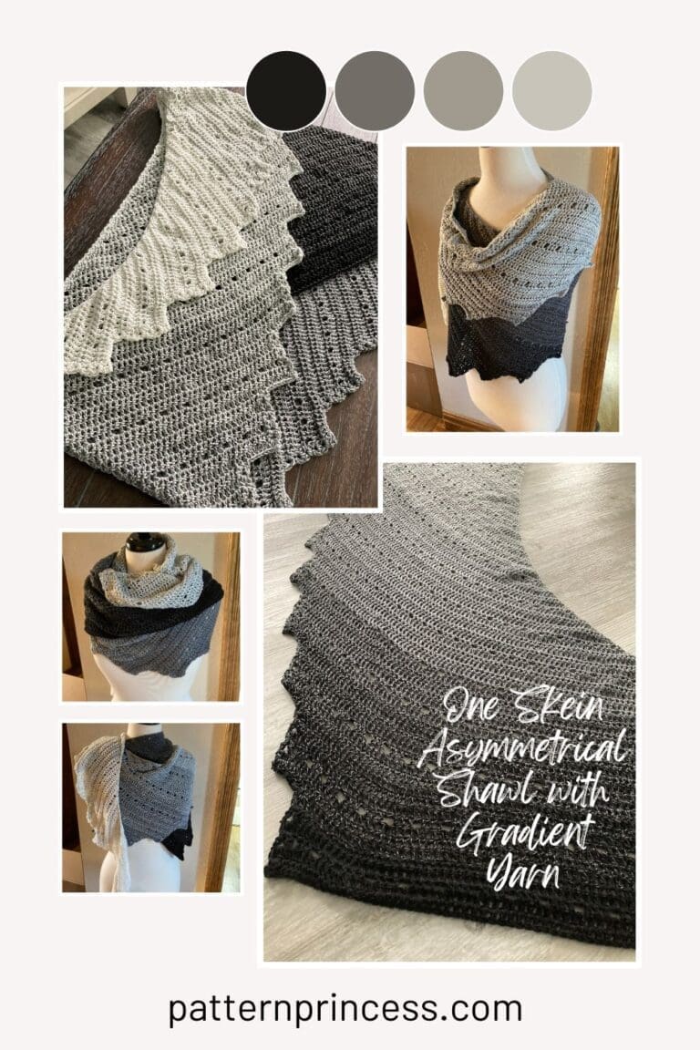 Stylish Silver Fox Boomerang Shawl Crochet Pattern - Pattern Princess