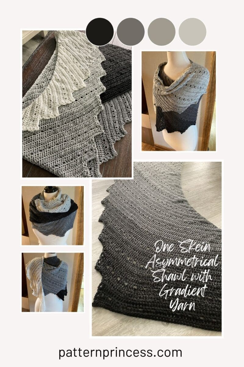 Stylish Silver Fox Boomerang Shawl Crochet Pattern - Pattern Princess