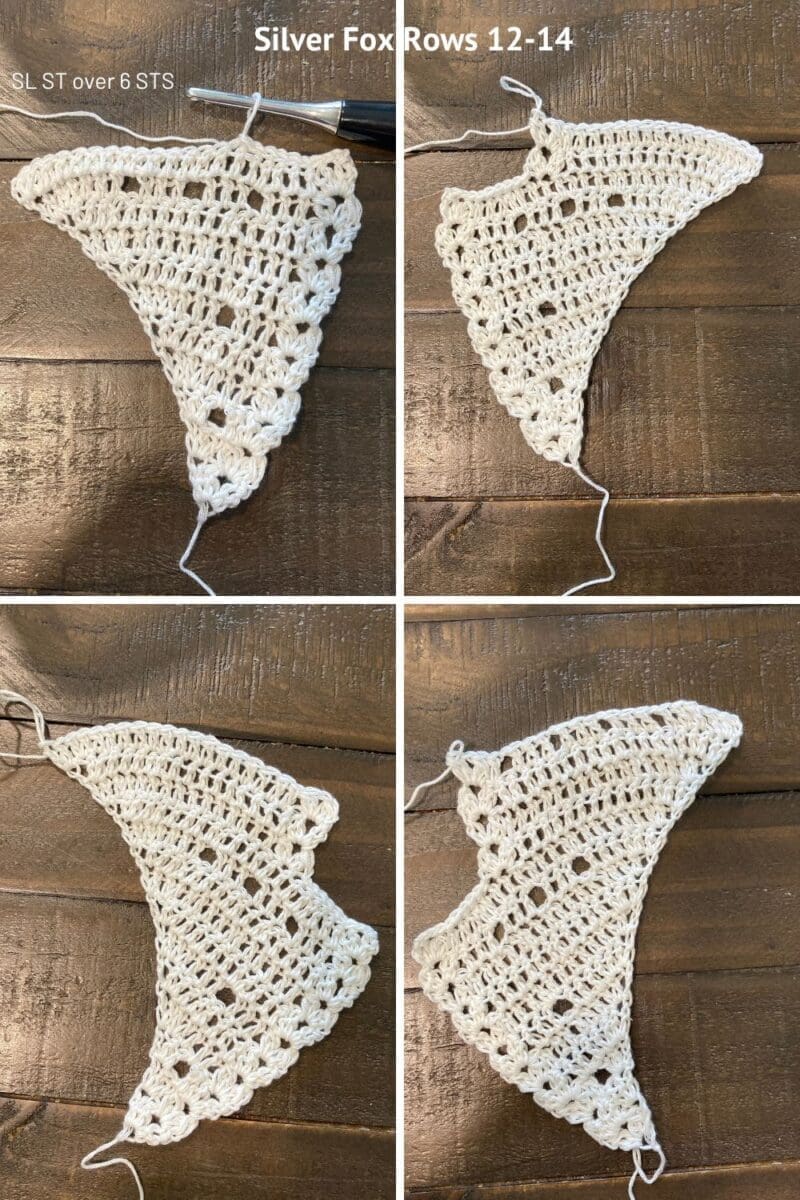 Stylish Silver Fox Boomerang Shawl Crochet Pattern - Pattern Princess