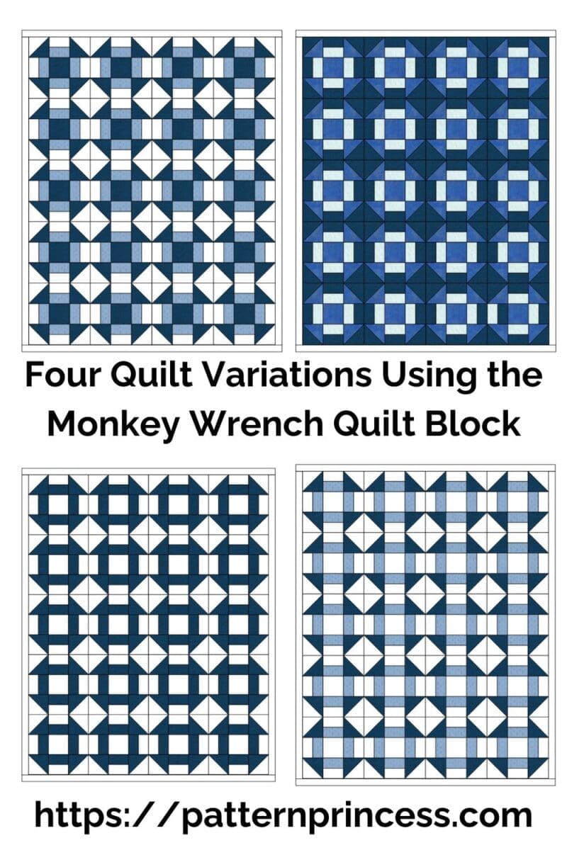 How to Make a Classic Double Monkey Wrench Quilt Block - Pattern Princess