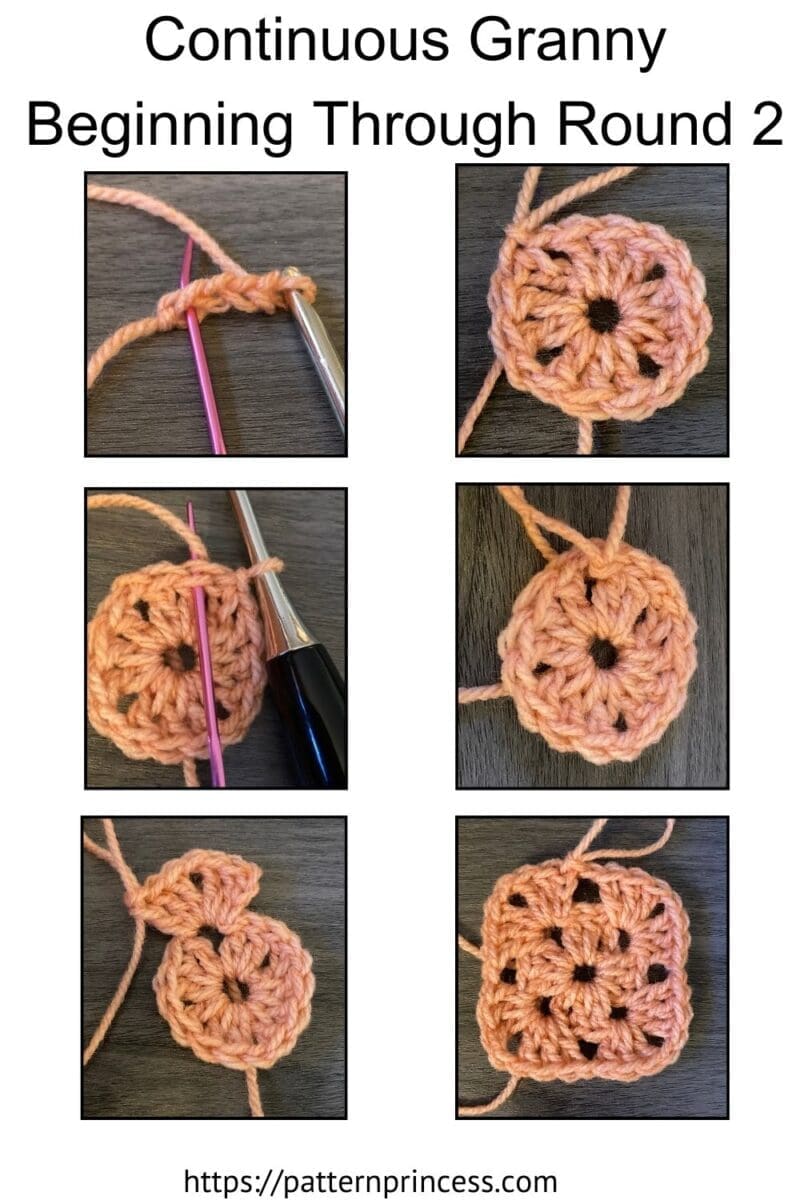 Continuous Granny Square Crochet Blanket with Dot Border - Pattern Princess