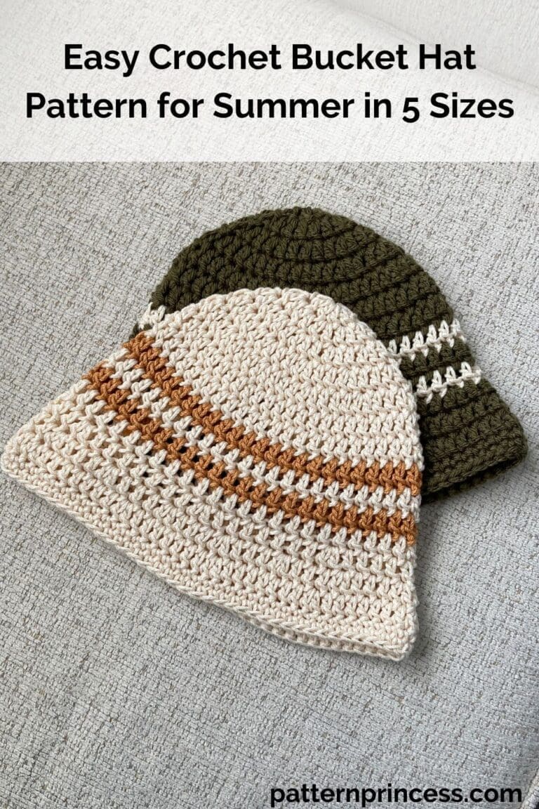 Easy Crochet Bucket Hat Pattern for Summer in 5 Sizes - Pattern Princess