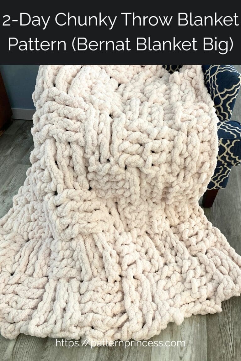 2-Day Chunky Throw Blanket Pattern (Bernat Blanket Big) - Pattern Princess