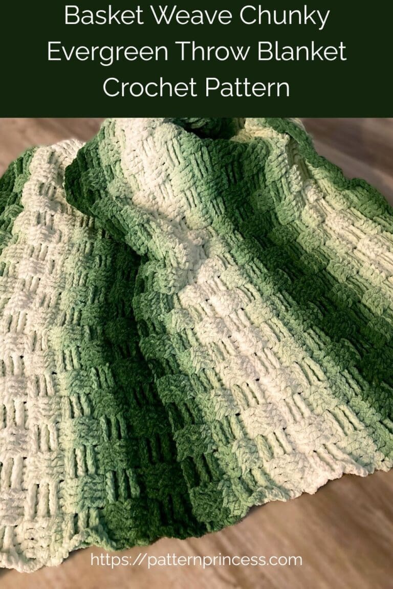 Basket Weave Chunky Evergreen Throw Blanket Crochet Pattern - Pattern ...