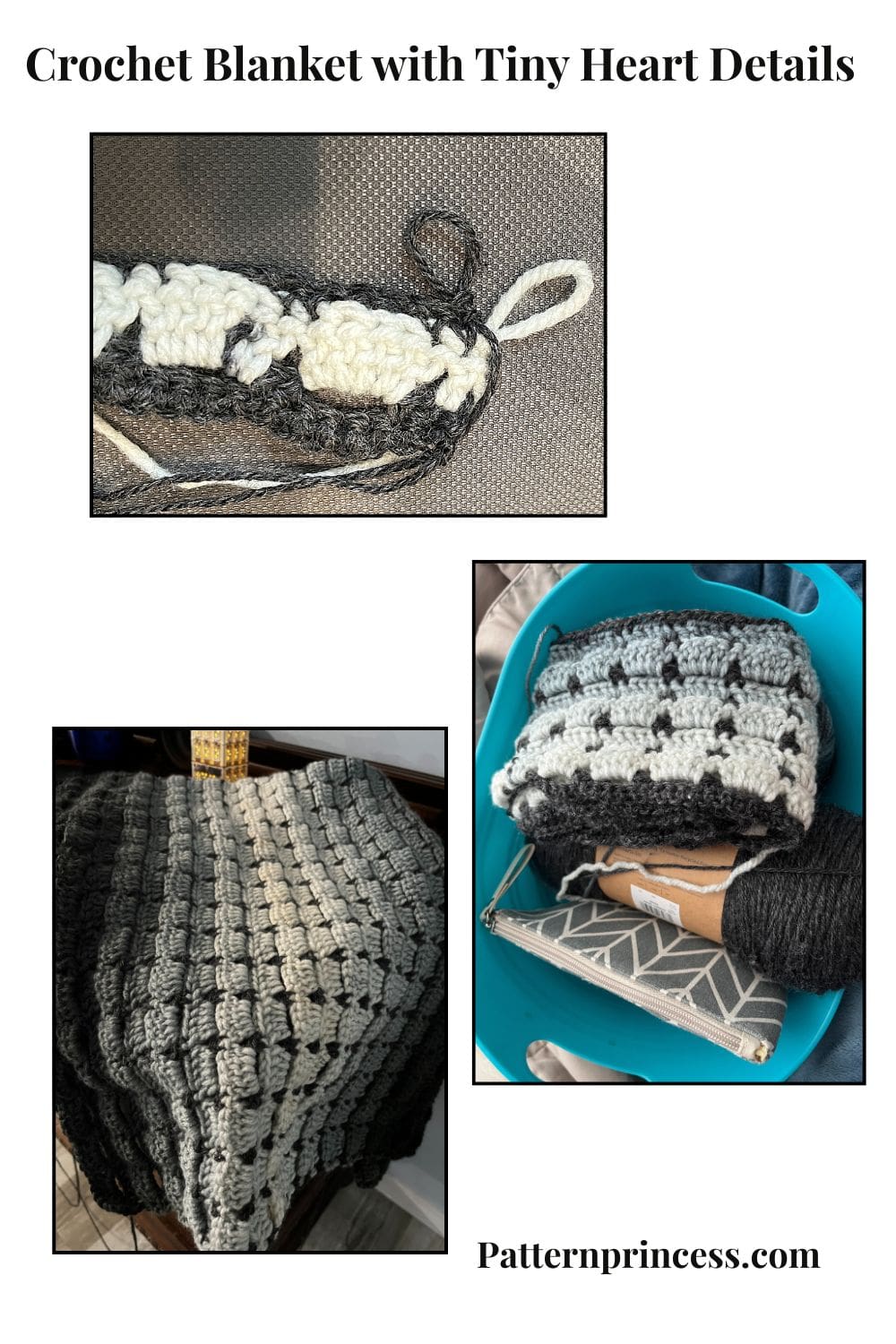 Midnight Moonlight Block Stitch Gradient Crochet Blanket Pattern ...