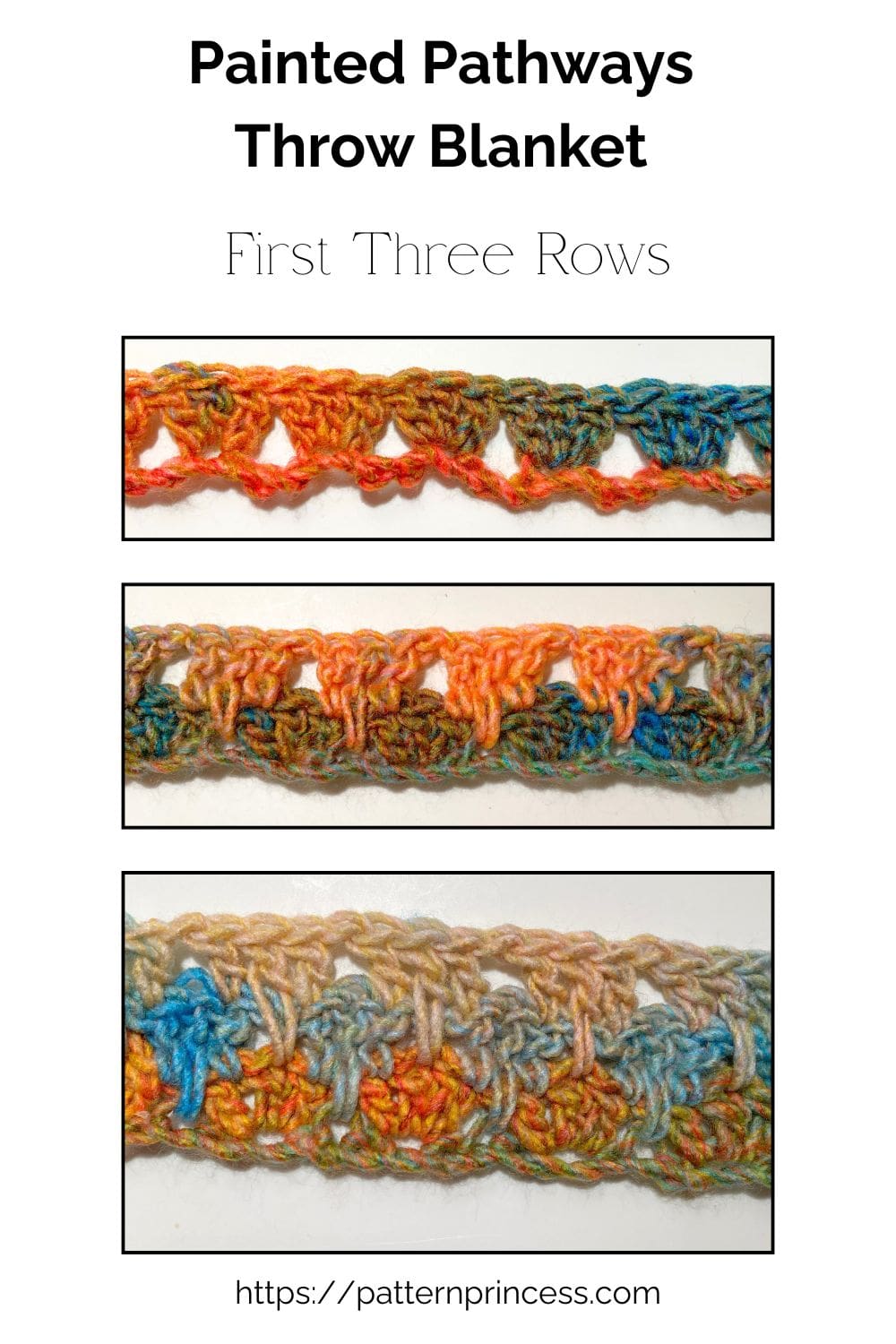 Painted Pathways Throw Blanket Crochet Pattern - Pattern Princess