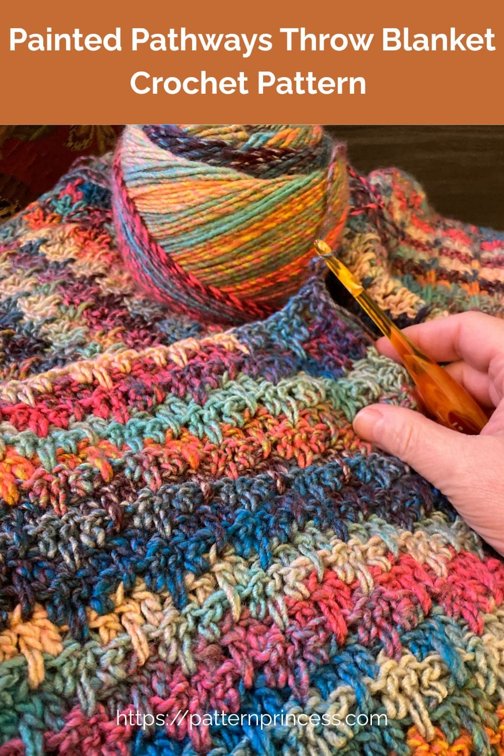 Painted Pathways Throw Blanket Crochet Pattern - Pattern Princess