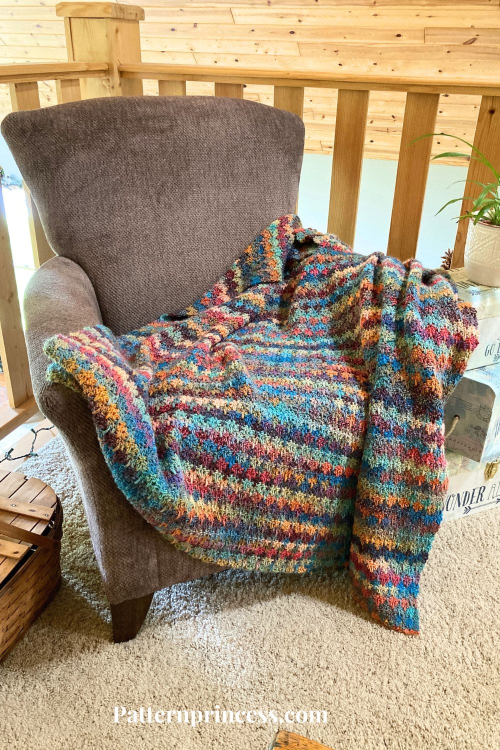 Painted Pathways Throw Blanket Crochet Pattern - Pattern Princess